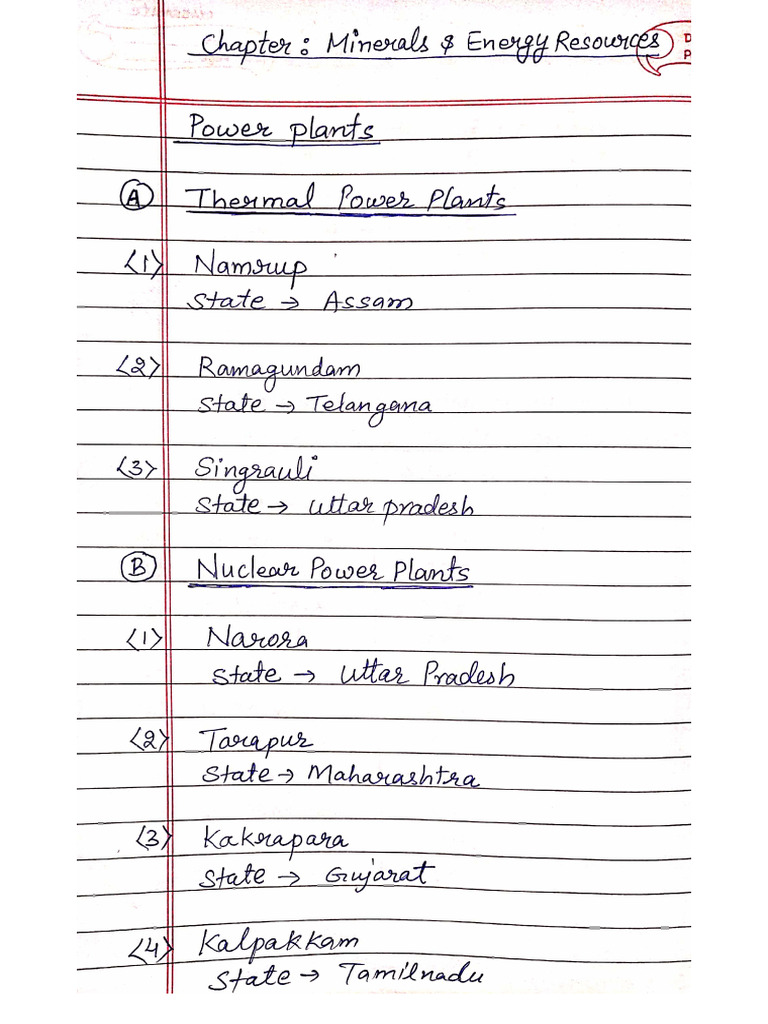 Power Plants Map Work | PDF