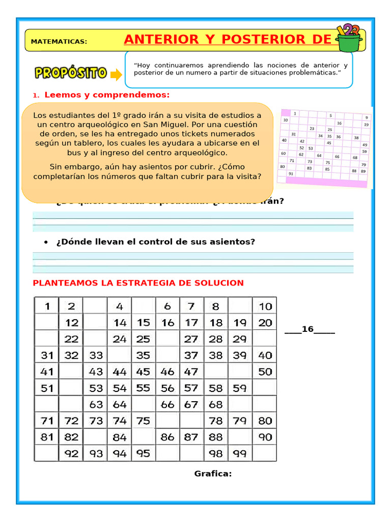 U4 S2 Ficha D4 Mat Antecesor y Sucesor de Un Numero | PDF