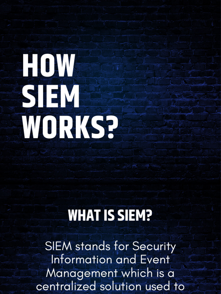 How SIEM Works | PDF