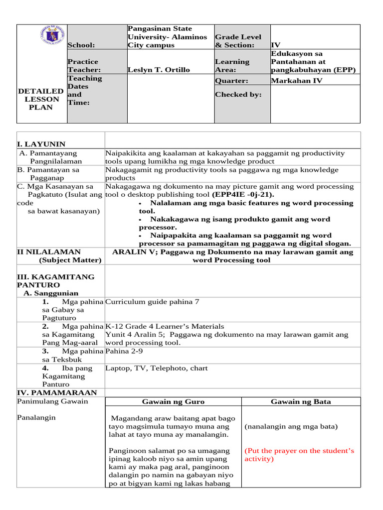 DLP Ict Ortillo Leslyn Epp | PDF