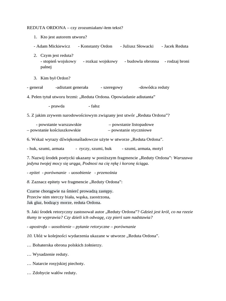 Reduta Ordona | PDF
