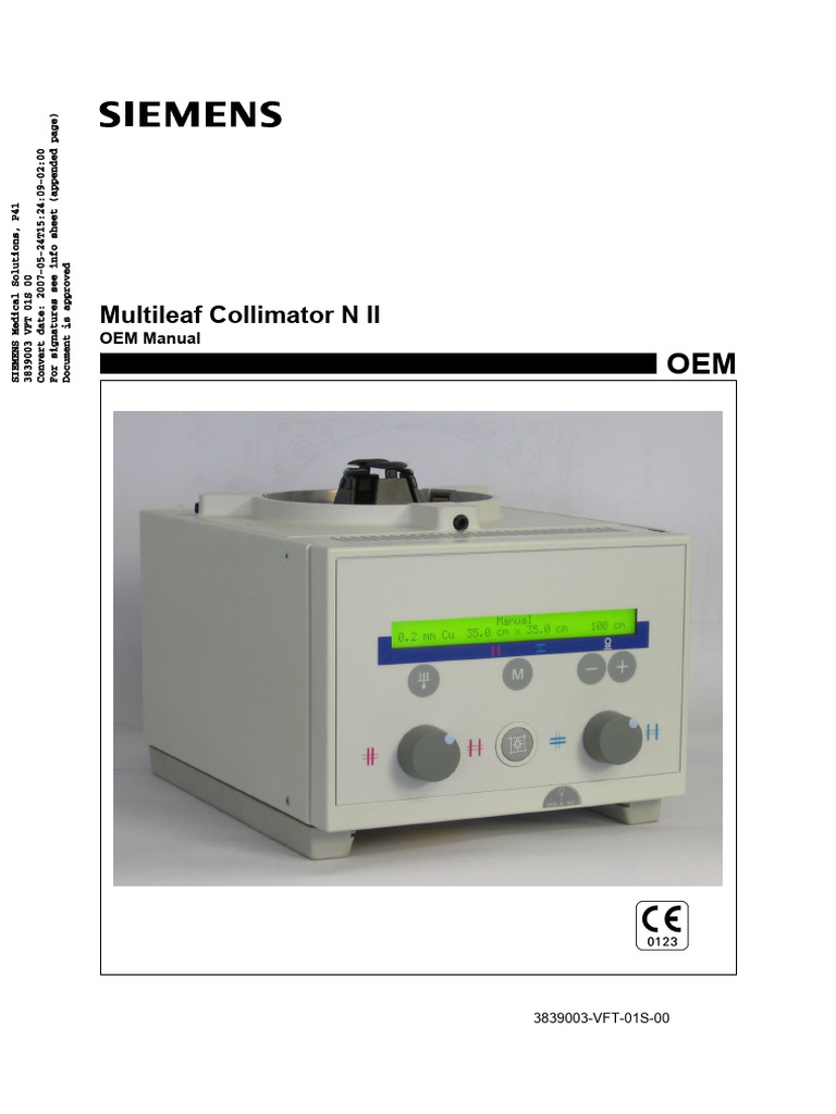 Multileaf Collimator N II Manual | PDF | Power Supply | Electrical ...