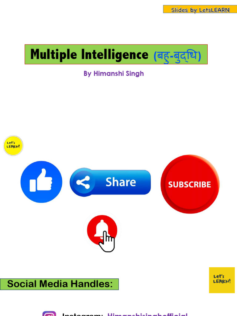 Multiple Intelligence (MI) | PDF | Intelligence | Cognitive Psychology