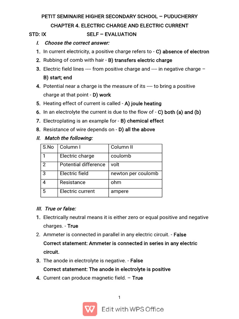 9th Science Lesson 4 New | PDF | Electric Current | Electricity