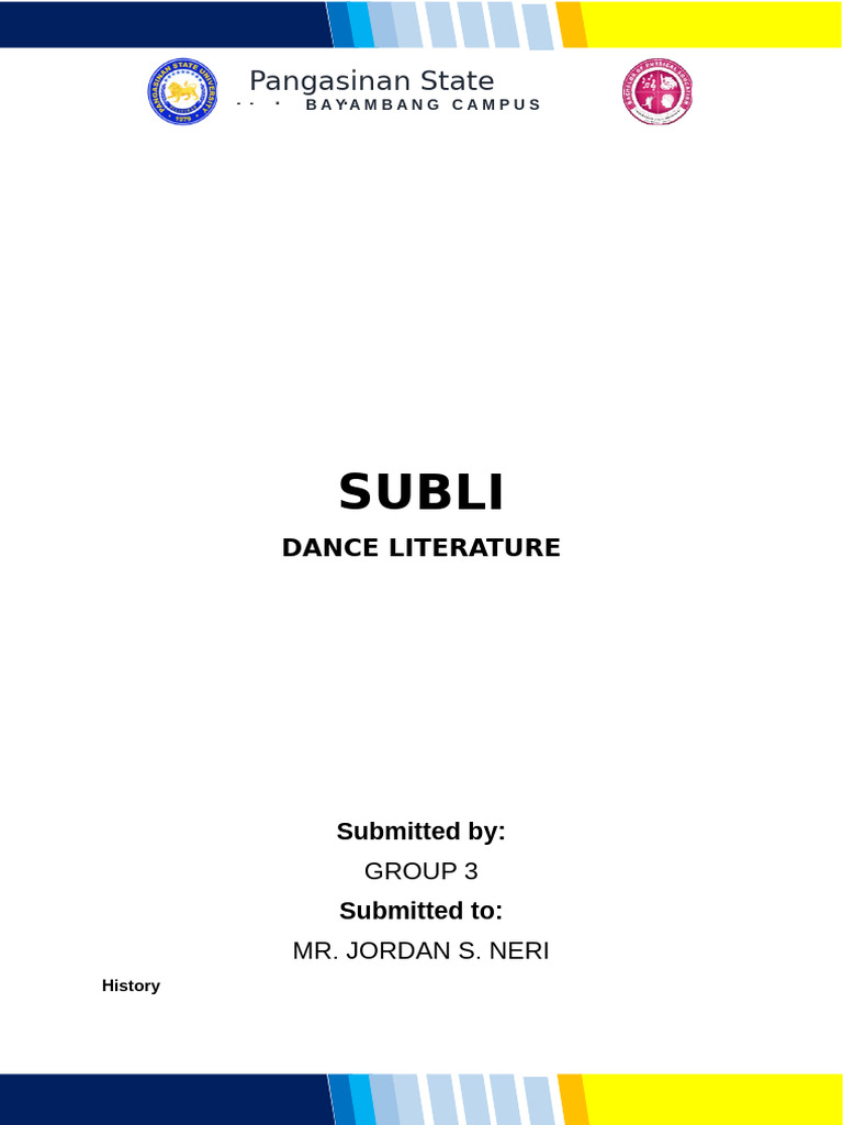Subli Dance Literature | PDF | Dances