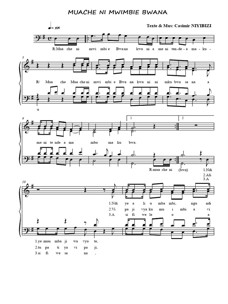 Muache Ni Mwimbie Bwana | PDF