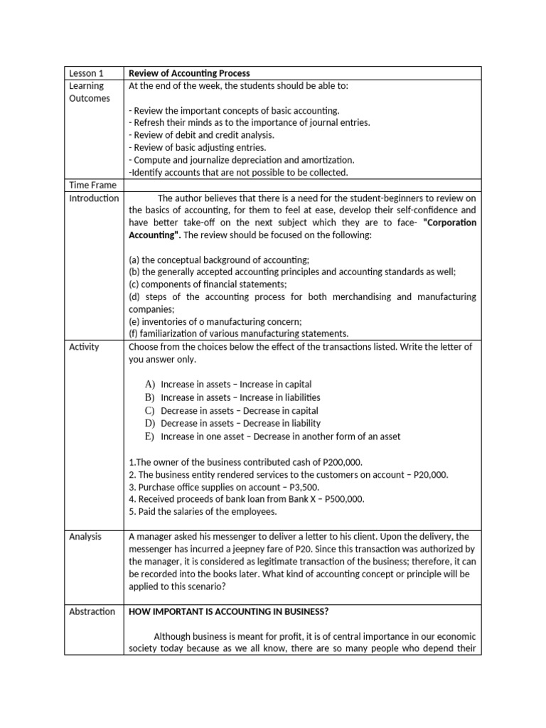 Basic Accounting Concepts Review | PDF | Balance Sheet | Deferral