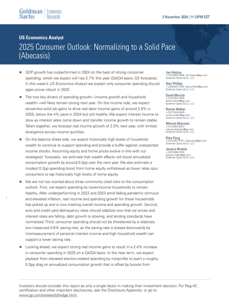 2025 Consumer Spending Forecast Insights | PDF | Consumption (Economics ...