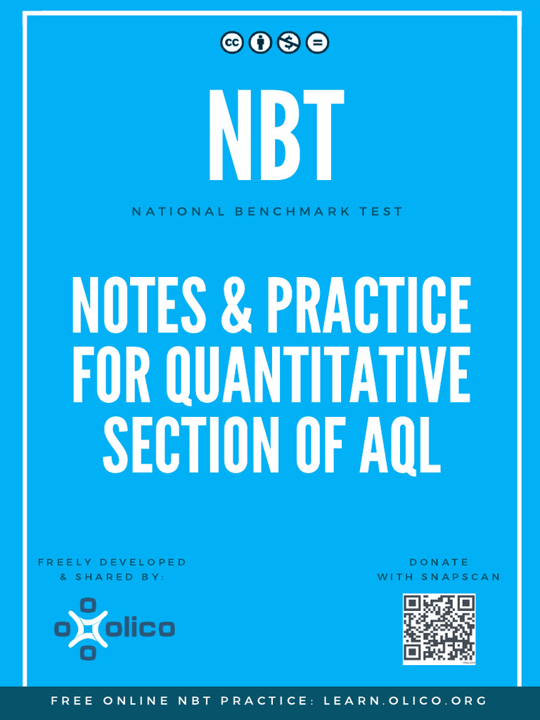 OLICO NBT AQL Booklet (QL Notes, Practice, Info) | PDF | Elementary ...