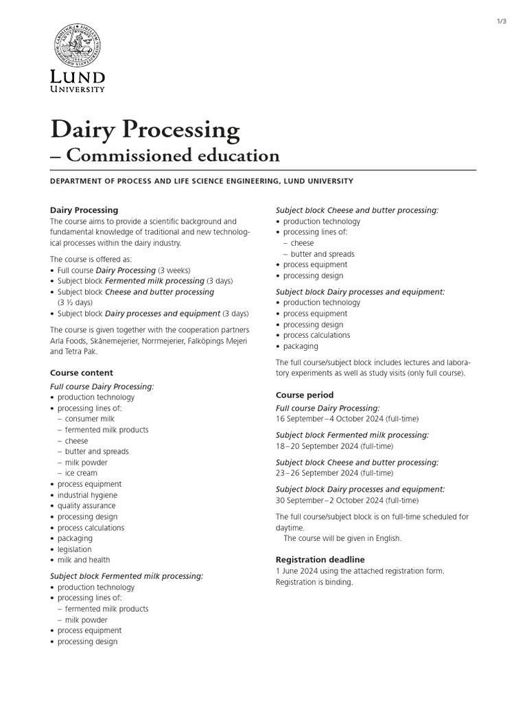 Dairy processing | PDF | Milk | Dairy Dairy processing | PDF | Milk | Dairy
