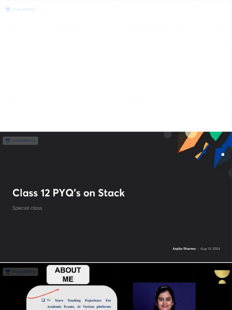 Class 12 PYQs On Stack With Anno | PDF