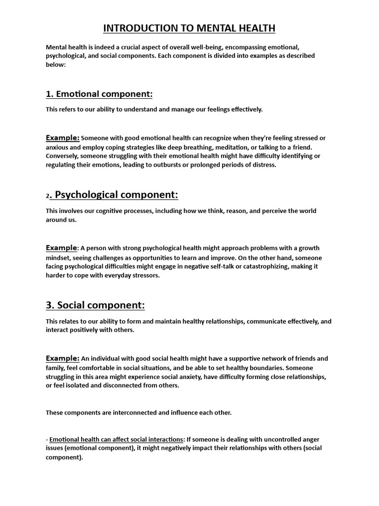 Pradeep G. Nair - Introduction To Mental Health - CMC Advance 28 Sep 2024 Batch-1 | PDF | Mental ...