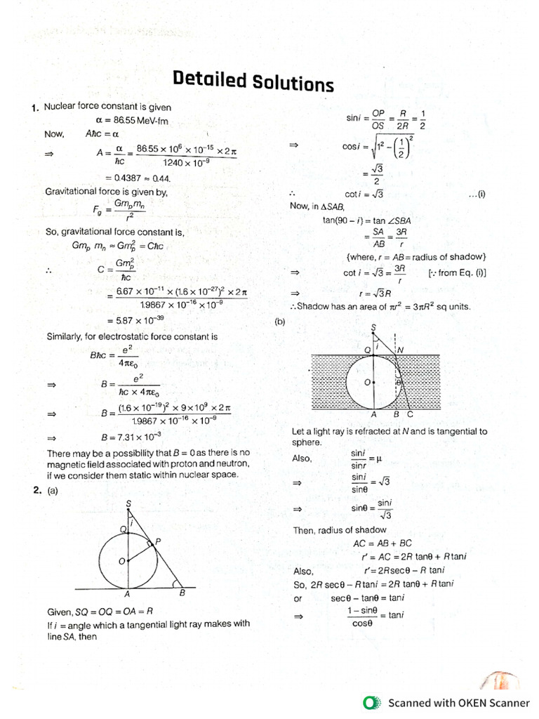 Inpho-Physics-2018-Answer Key | PDF