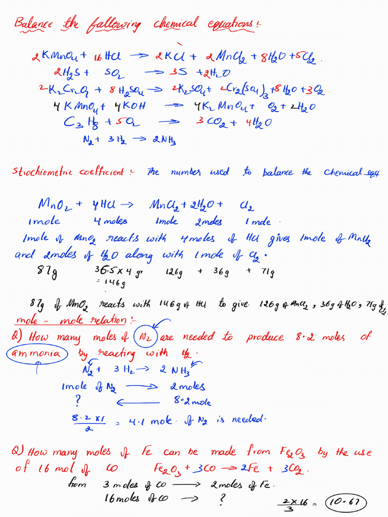 Stiochiometry 240406 150300 | PDF