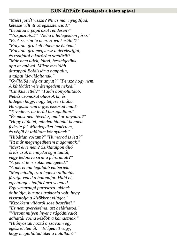 Beszélgetés A Halott Apával | PDF