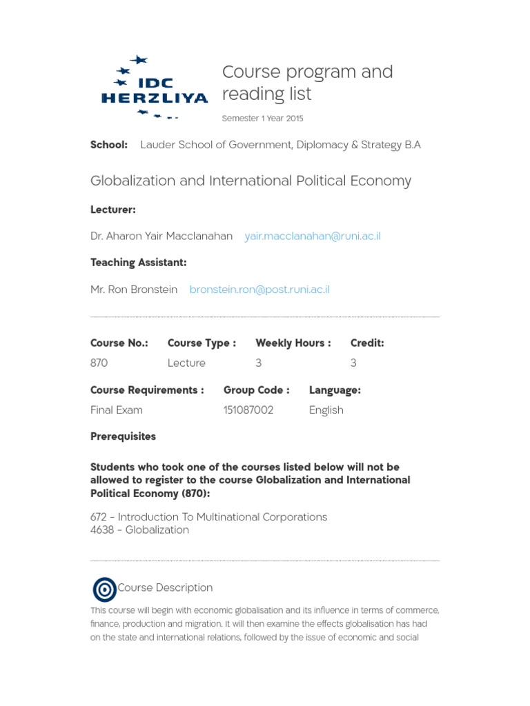 1510870020201518701 | PDF | Globalization | Bibliography