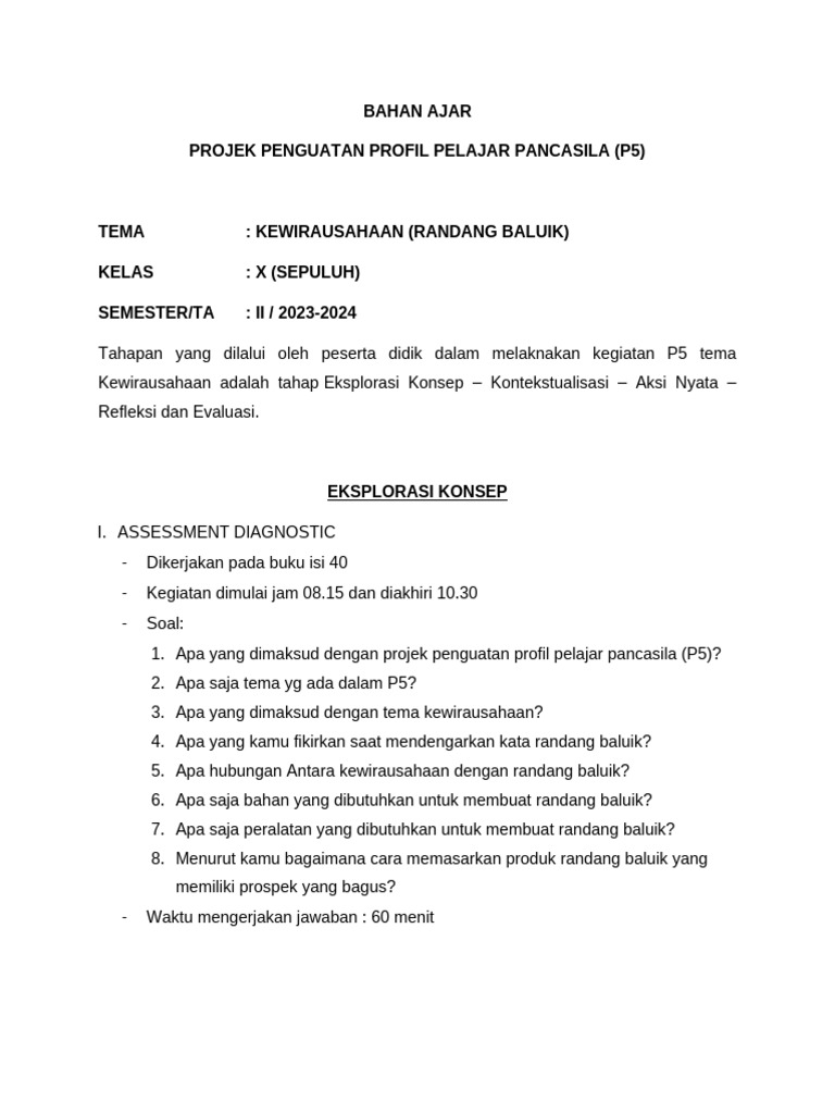 Bahan Ajar Randang Baluik | PDF