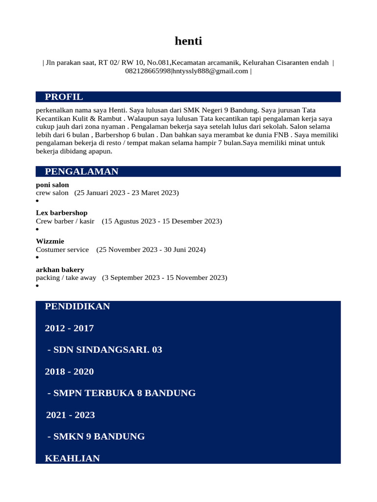 Bagi CV Kerja 2024 | PDF | Karier & Perkembangan | Bisnis