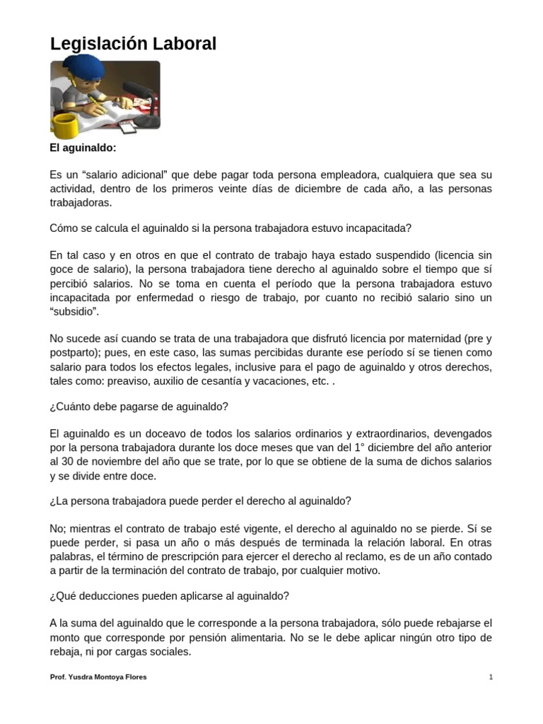 Aguinaldo y Preaviso en Legislación Laboral | PDF | Salario | Derecho ...