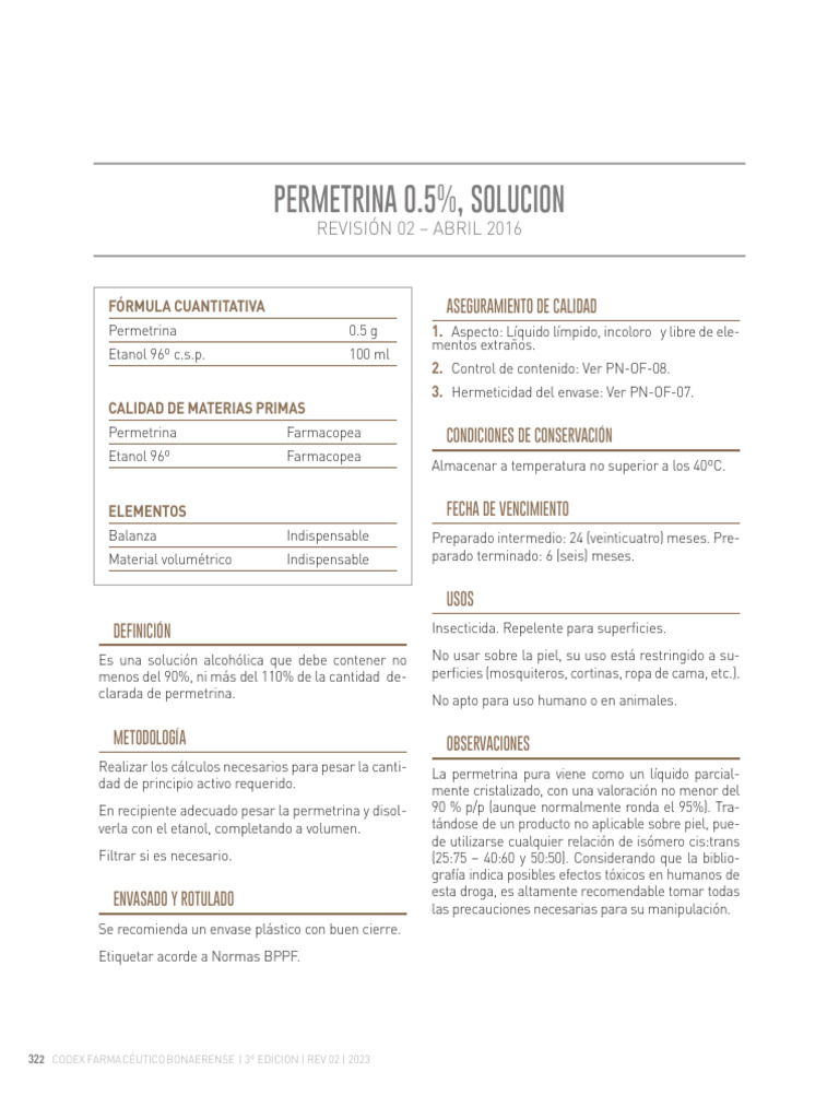 Permetrina 0.5 Solucion | PDF | Tecnología
