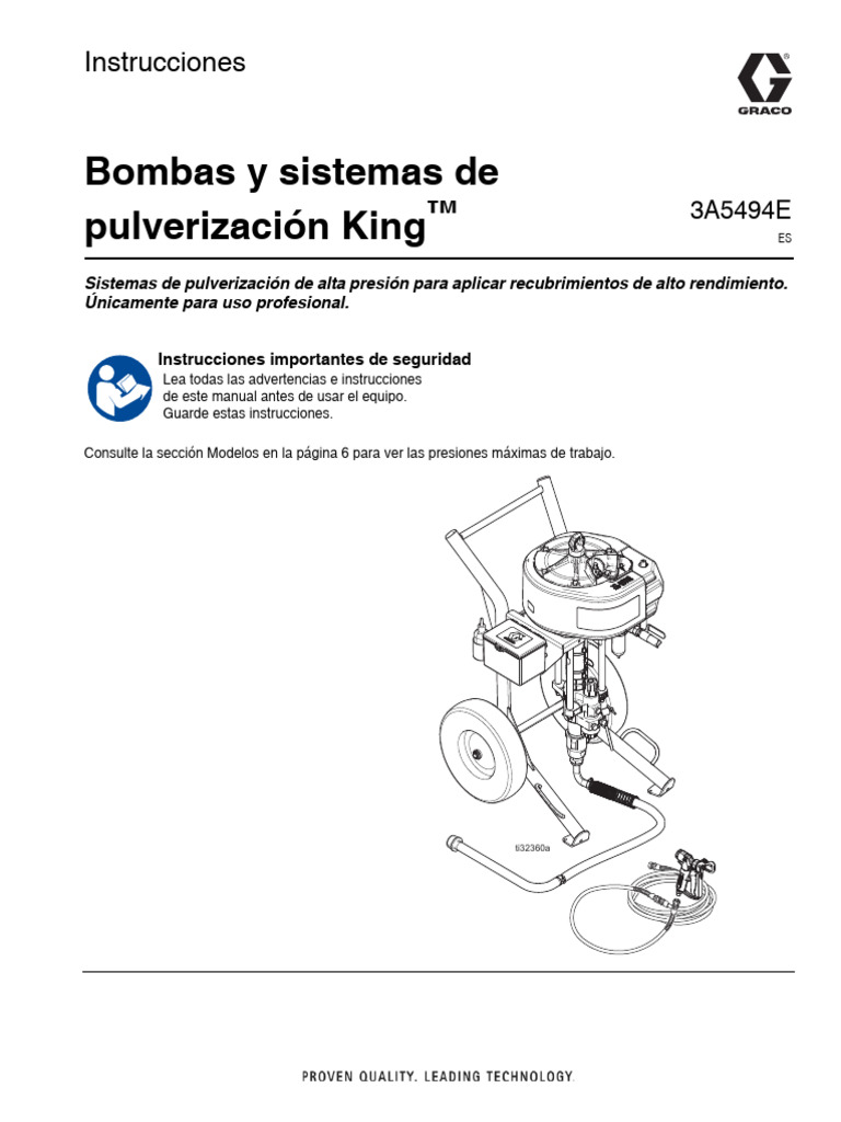 Sistemas de Pulverización King™ Graco | PDF | Bomba | Neumático