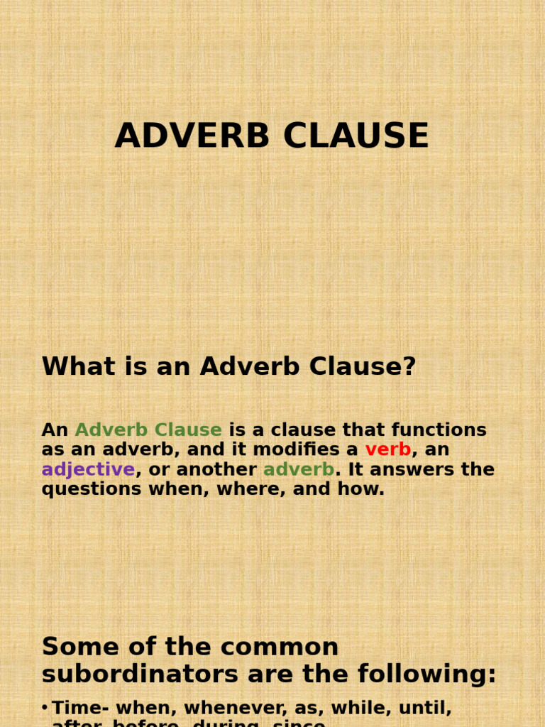 Adverb Clause | PDF