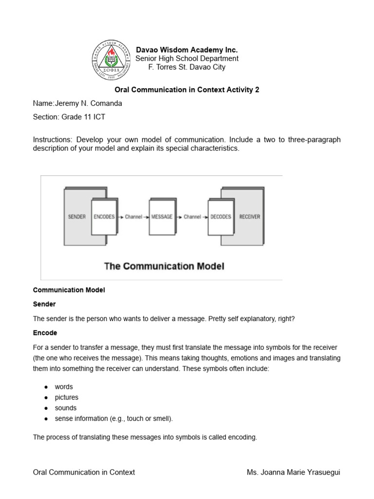 Communication Model Development Guide | PDF | Communication | Psychological Concepts