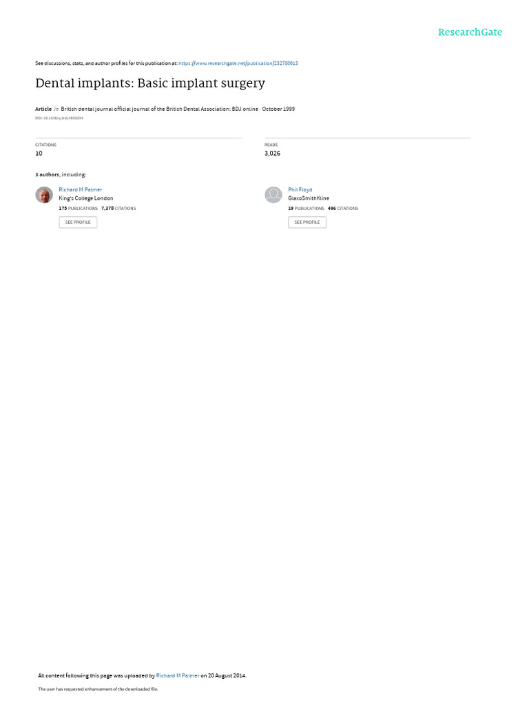 Dental Implant Surgery Guide | PDF | Dental Implant | Surgery