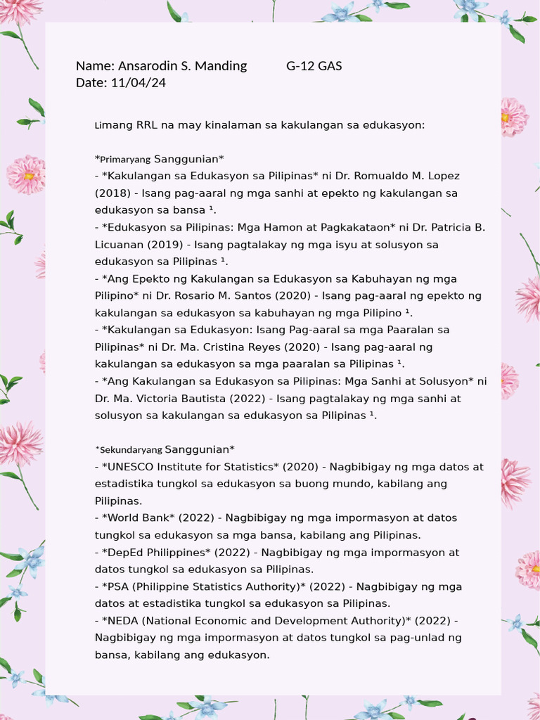 Pink Fresh Flowers Letter-WPS Office | PDF