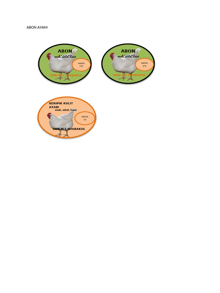 Label Abon Ayam | PDF