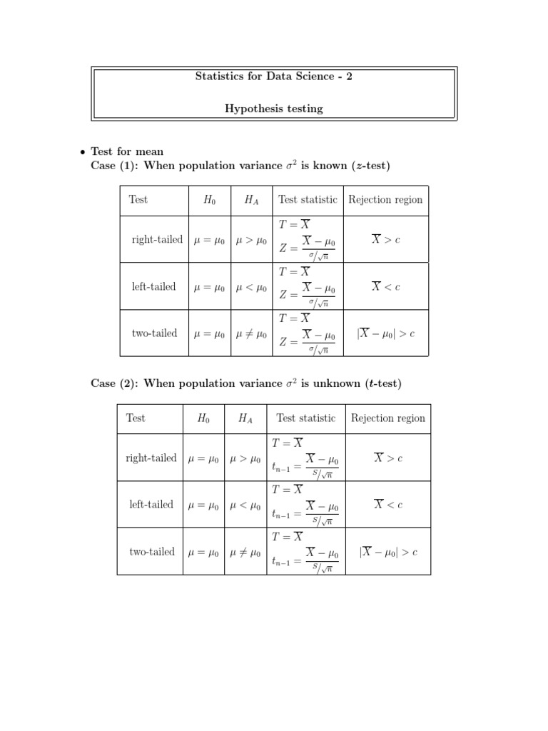 Hypothesis Test | PDF | Student's T Test | Tests