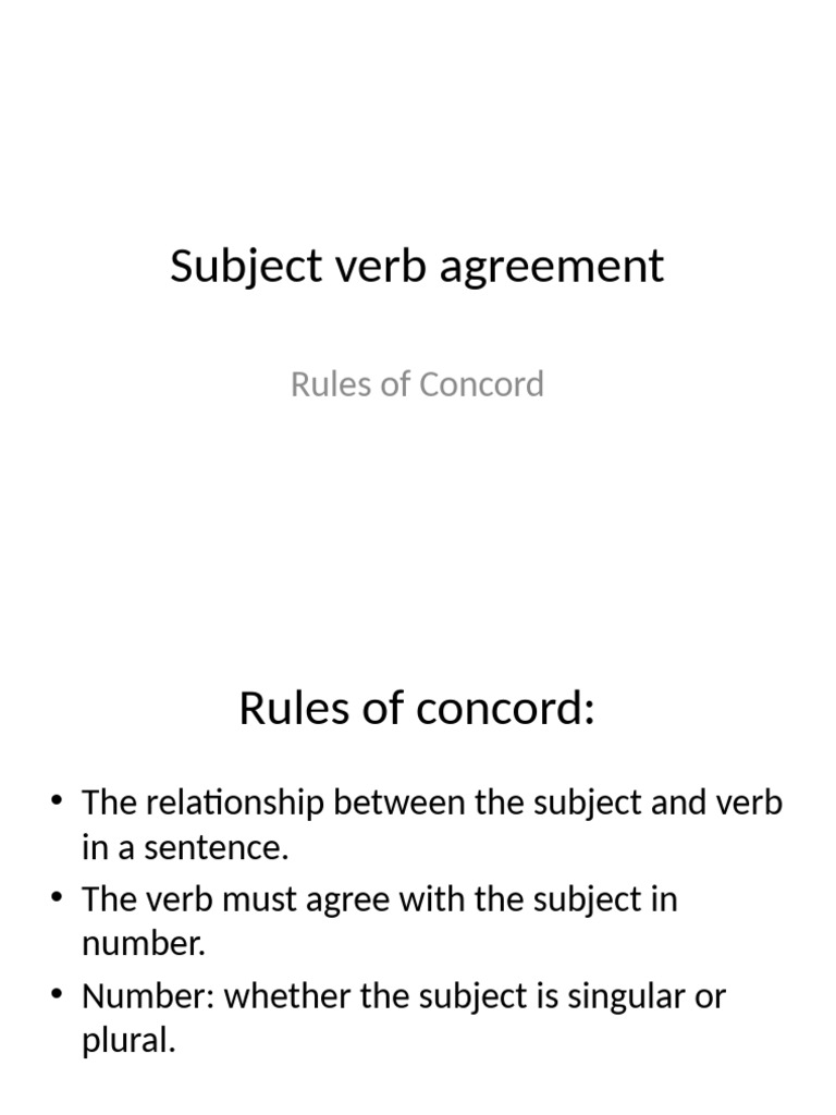 Subject Verb Agreement | PDF | Subject (Grammar) | Grammatical Number
