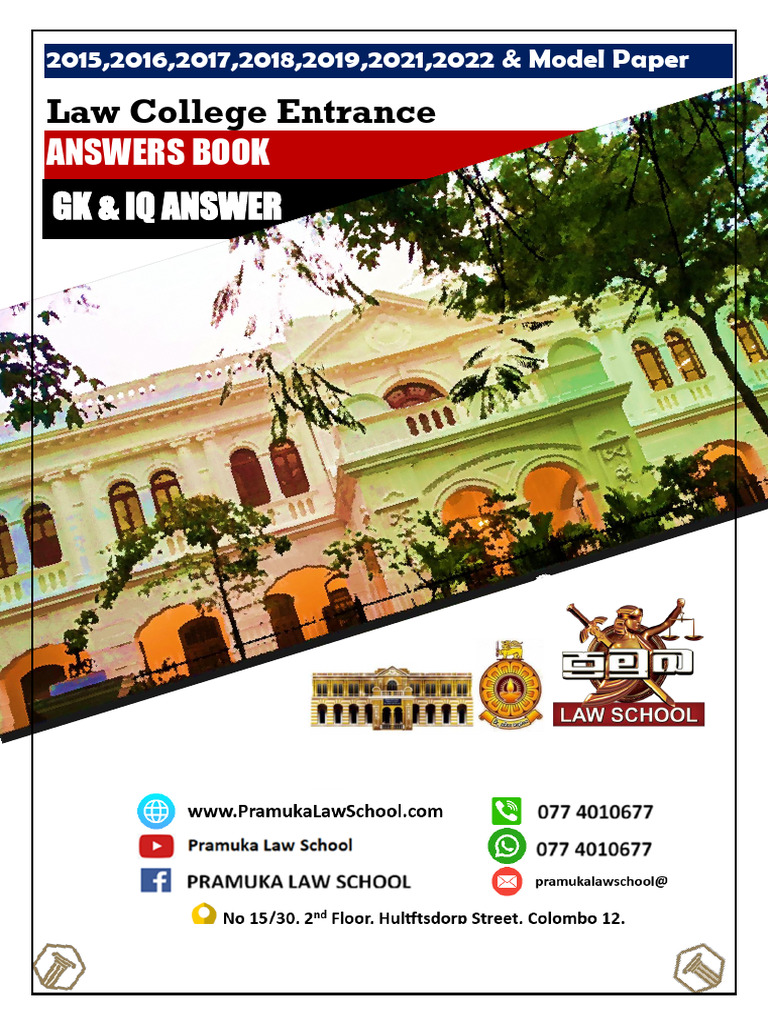 Sri Lanka Law College Exam Answers 2015-2019 | PDF | Intelligence