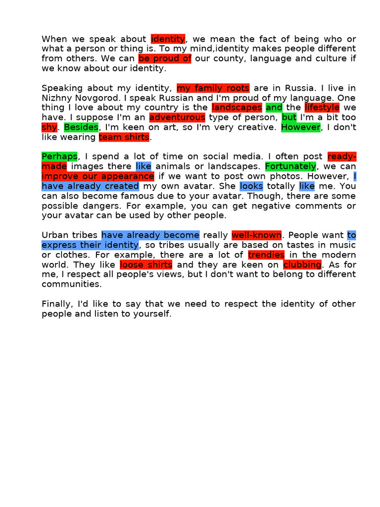 Identity Topic | PDF | Language Arts & Discipline | Art