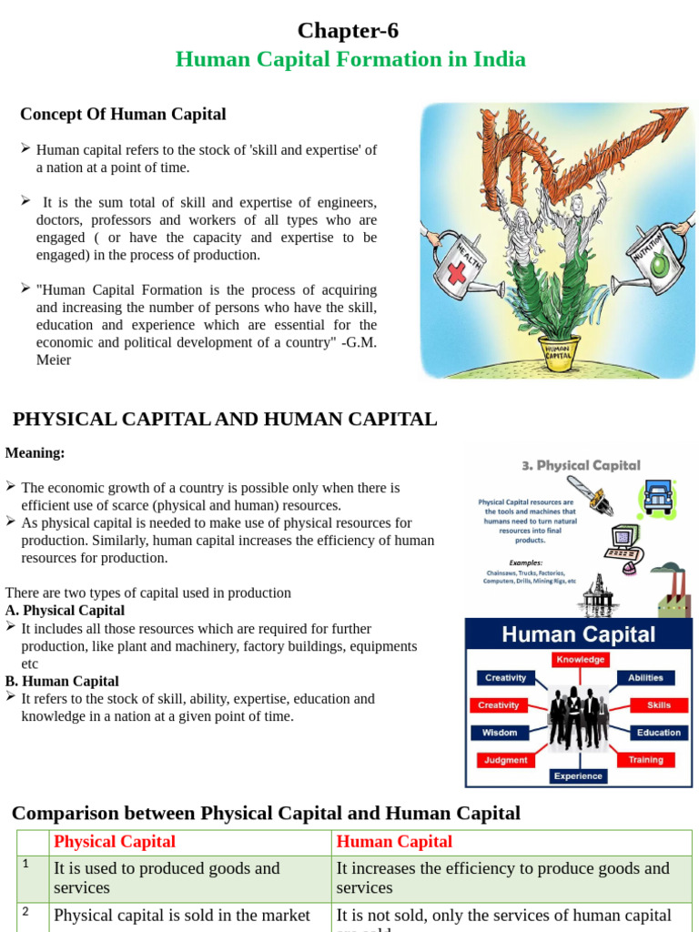 Chapter-5 Human Capital Formation in India | PDF | Cost Of Living ...