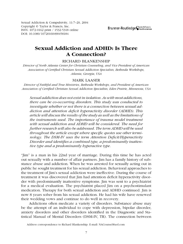 Sexual Addiction and ADHD - Is There A Connection | PDF | Attention Deficit Hyperactivity ...