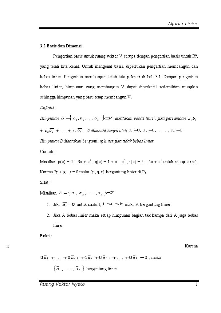 Basis Dan Dimensi | PDF