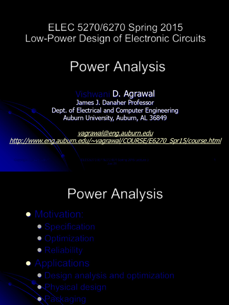 Lec 3 Low Power Design of VLSI Circuits 1725292985 | PDF | Spice ...