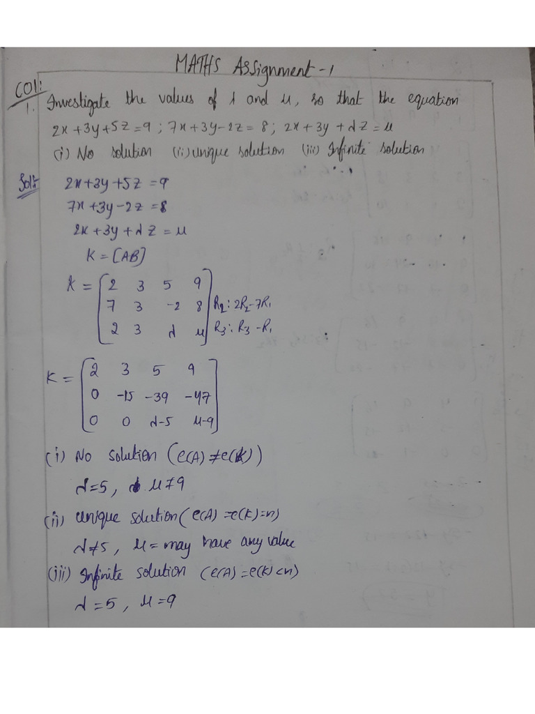 MATHS Assignment-1 | PDF