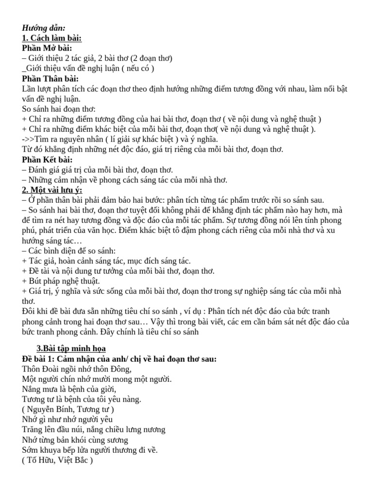 So Sánh 2 Đo N Thơ | PDF