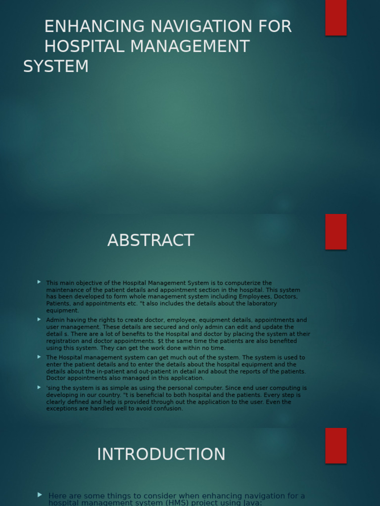 Enhancing Navigation in Hospital Management | PDF | Computer Science ...