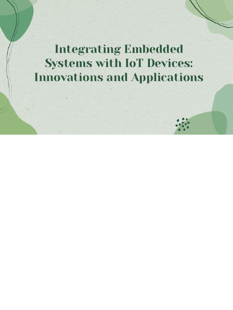 Slidesgo Integrating Embedded Systems With Iot Devices Innovations and Applications ...