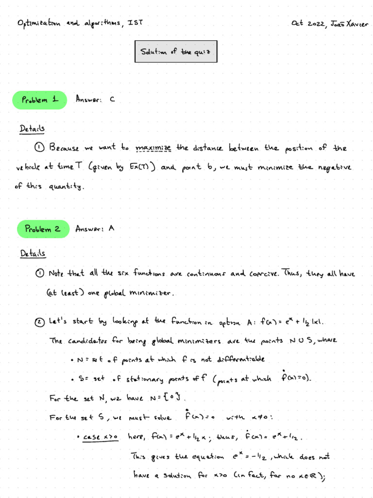 Optimization Algorithms and Solutions | PDF | Mathematics Of Computing | Functions And Mappings