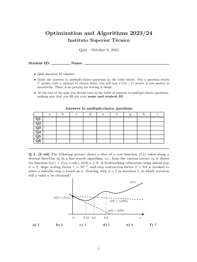 Quiz Sol 2324 | PDF | Mathematics Of Computing | Linear Algebra