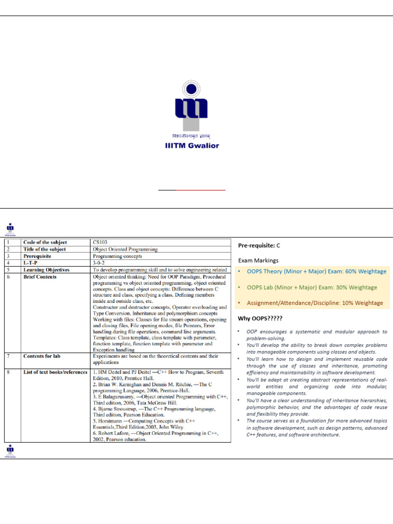 Oops Notesunit 1 Pdf Class Computer Programming Object Oriented Programming