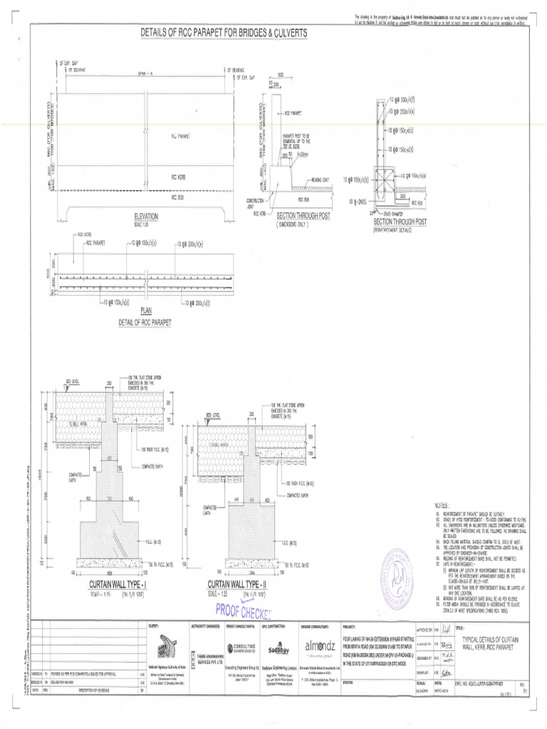 PC Friction Slab, Curtain Wall, Approch Slab - CB On Bridge | PDF