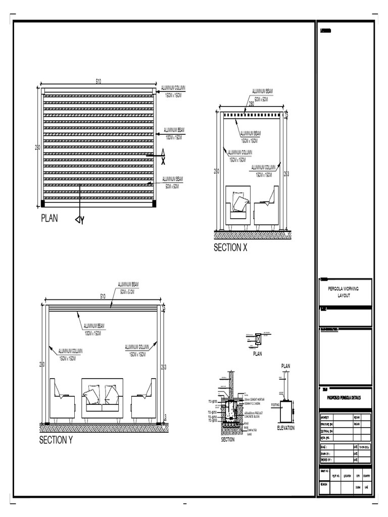 Villa No 163, Ground Floor Pergola Details | PDF | Civil Engineering ...