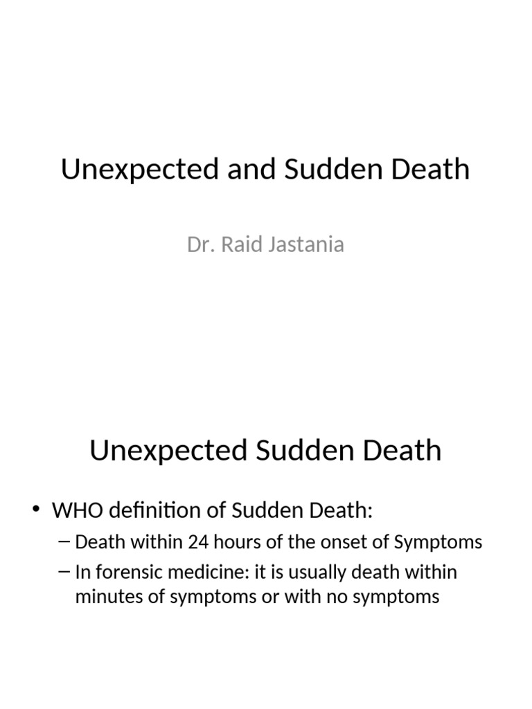 Causes of Sudden Unexpected Death | PDF