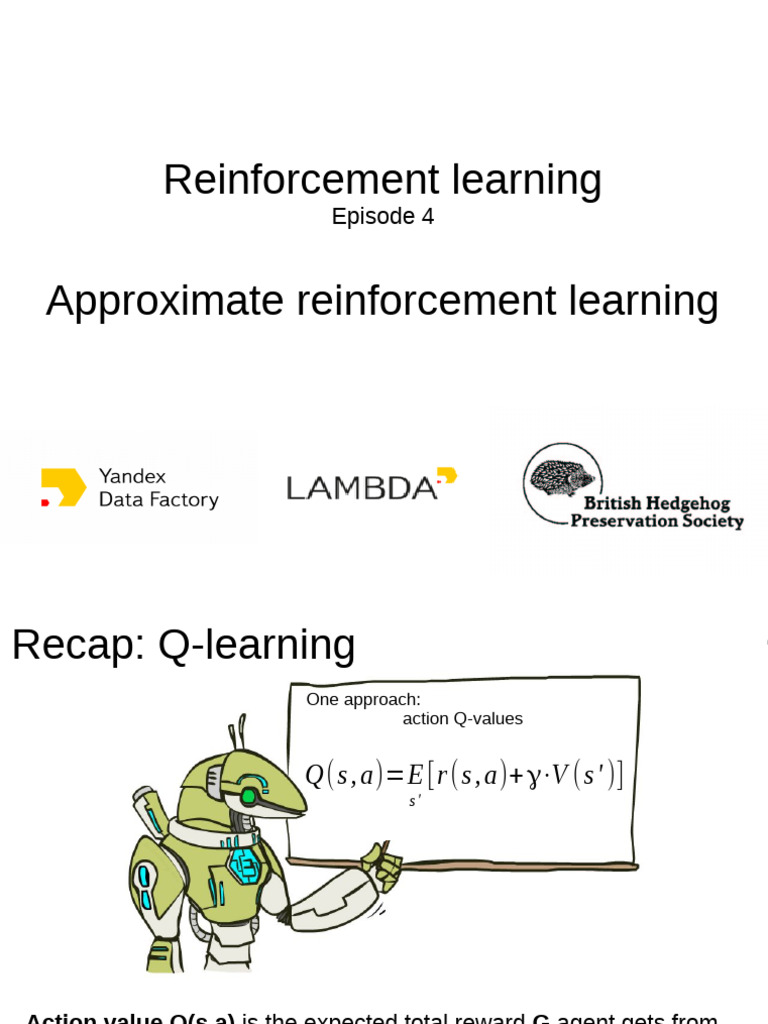 4a - Approximate Reinforcement Learning | PDF | Statistical Theory ...