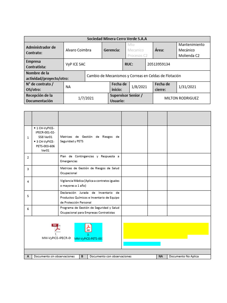 20513959134-VyP ICE-C2 CAMBIO DE MECANISMO EN CELDAS DE FLOTACION | PDF
